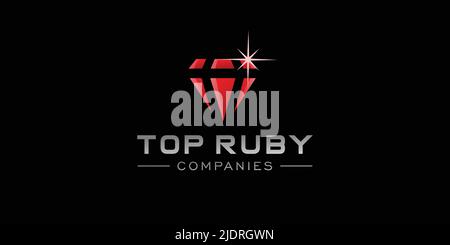 Modern and luxury Ruby logo design 3 Stock Vector Image & Art - Alamy