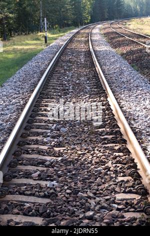 Train track/ railroad - perspective Stock Photo - Alamy