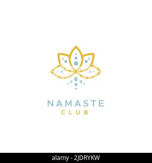 Namaste club logo. Outline floral symbol. For company brand, packaging ...