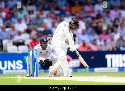 New Zealand's Devon Conway bats against the West Indies during their ...
