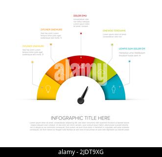 Vector multipurpose Infographic indicator meter template with five ...