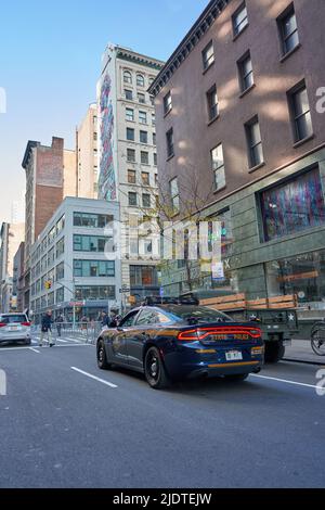 New York State Police cruiser seen performing a traffic stop Stock ...