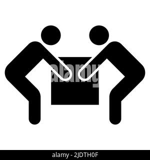 Symbol Two Person Lift Sign Isolate On White Background,Vector ...