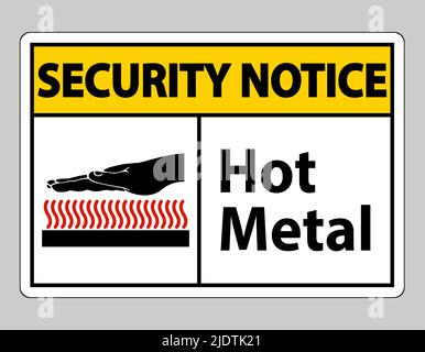 Security Notice Hot Metal Symbol Sign Isolated On White Background ...