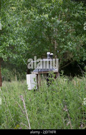 Moth and night-flying insect trap on the Rothamsted Estate, Harpenden ...