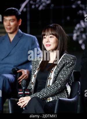 Kim Yun-Jin, June 22, 2022 : Kim Yun-Jin (front) attends a production ...