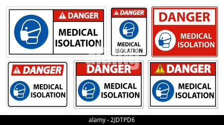 Danger Medical Isolation Sign Isolate On White Background,Vector ...