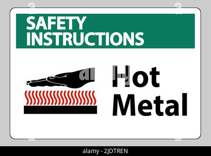 Safety Instructions Hot Metal Symbol Sign Isolated On White Background ...