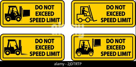 Do Not Exceed Speed Limit Label Sign On White Background Stock Vector ...