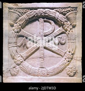 Roman sarcophagus. Early Christian. 4th c. Detail. Jesus healing blind ...