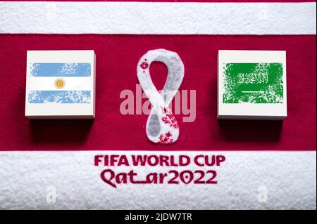 Argentina vs. Saudi Arabia, Lusail,, Football match wallpaper, Handmade ...