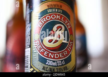 Brooklyn defender Ipa beer bottle from Brooklyn brewery Stock Photo - Alamy