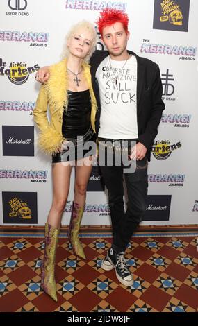 Milkie Way (right) and Sam Matlock of Wargasm with the New Noise Award ...