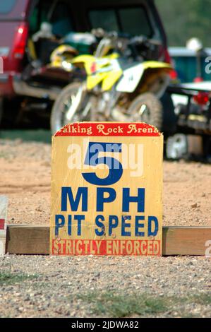 pit Speed Limit Sign at dirt bike race track for practice in north ...