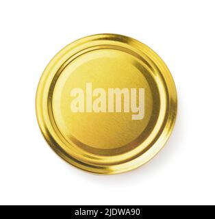 Aluminum golden round jar lid isolated on white background Stock Photo ...