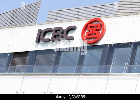 A shop sign of ICBC ( Industrial and Commercial Bank of China), on June ...