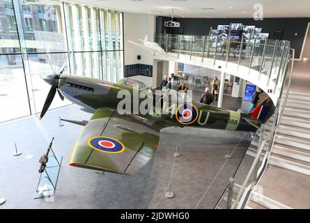 Spitfire RW388 aeroplane on display at the Potteries Museum and Art ...