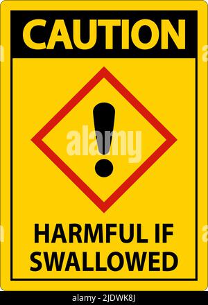 Caution Harmful If Swallowed GHS Sign On White Background Stock Vector ...