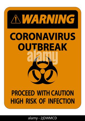 Warning Coronavirus Outbreak Sign Isolate On White Background,Vector ...