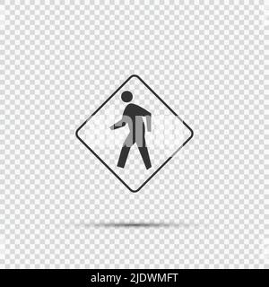 Pedestrian Crossing Sign on transparent background,vector illustration ...