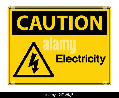 Caution Electricity Symbol Sign Isolate On White Background,Vector ...