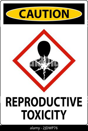 Caution Reproductive Toxicity GHS Sign On White Background Stock Vector ...