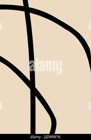 Poster in contemporary minimalistic boho style with geometric abstract ...