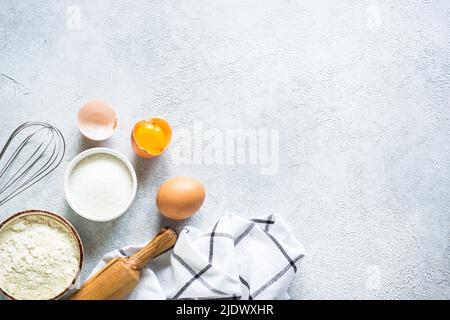 Baking background at light stone table Stock Photo - Alamy