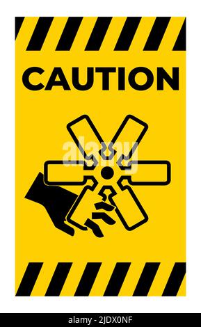 Cutting of Fingers Or Hand Engine Fan Symbol Sign Isolate on White ...