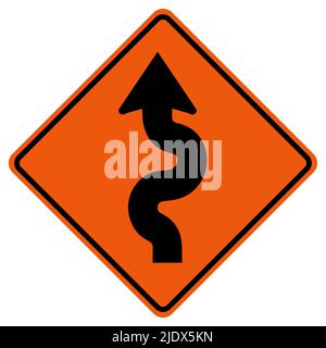 Winding Traffic Road Symbol Sign Isolate on White Background,Vector ...