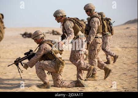 A United Arab Emirate Presidential Guard vehicle arrives to provide ...