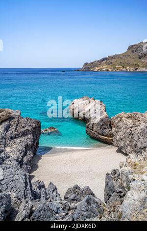 One Rock Beach, Island Crete, Greece Stock Photo - Alamy