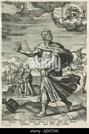 Calling of Abraham, 1550 - 1625 print Abraham listens to God who speaks ...