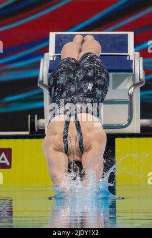 Lilly King of the United States competes in the women's 50-meter ...