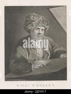 Portrait of William Woollet, Gottfried Kissling, 1810 - 1849 print The ...