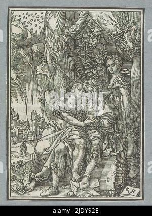 Lot and his daughters, 1646 print Lot is in a cave next to one of his ...