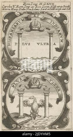 Pillars of Hercules with crown / Pillars of Hercules with crown and ...