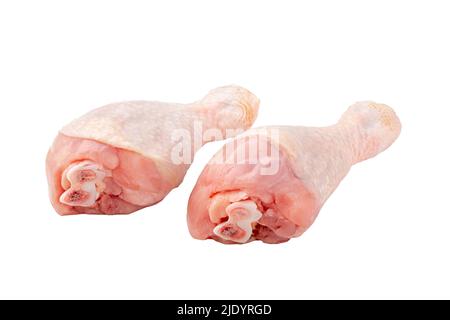 Two raw chicken legs isolated against white Stock Photo - Alamy