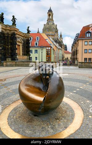Sculpture on the Bruhl Terrace, a historic architectural ensemble in ...