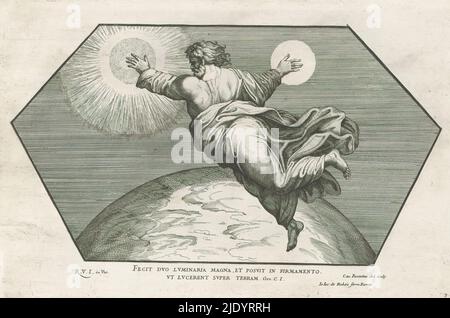 God creates the sun and the moon, Raphael Bible (series title), Sacrae ...