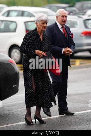Sir Gareth Edwards arrives with wife Maureen for a memorial service for ...