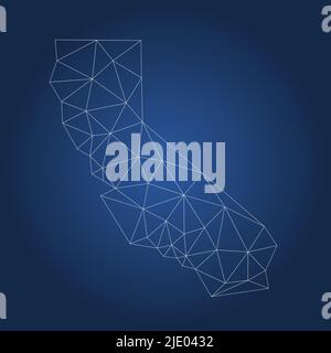 California state simple polygon map. Low poly trendy style vector map ...