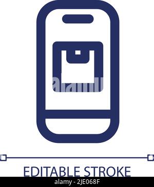 Smartphone parcel tracking icon outline vector. Delivery service ...