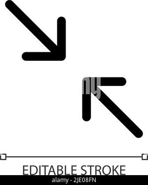 Exit full screen dark mode glyph ui icon Stock Vector Image & Art - Alamy