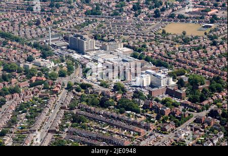 aerial view of Doncaster Royal Infirmary hospital, Yorkshire, UK Stock ...