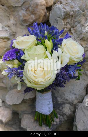 beautiful florist bouquet of roses and freesias Stock Photo - Alamy