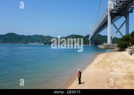 Innoshima Bridge between Mukai Island (Mukaishima) and Inno Island ...