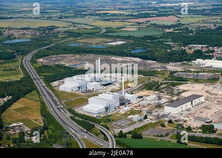 an arial view of the former Ferrybridge C power station site, adjacent ...
