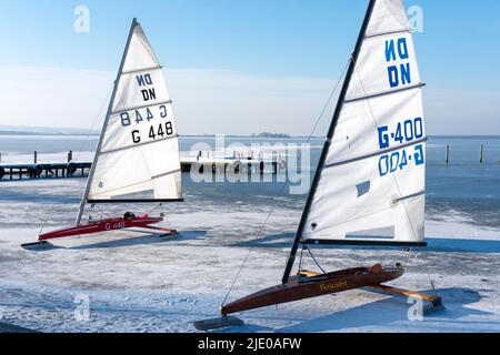 Ice Glider Steinhude Winter Stock Photo - Alamy