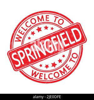 Welcome to SPRINGFIELD. Impression of a round stamp with a scuff. Flat ...